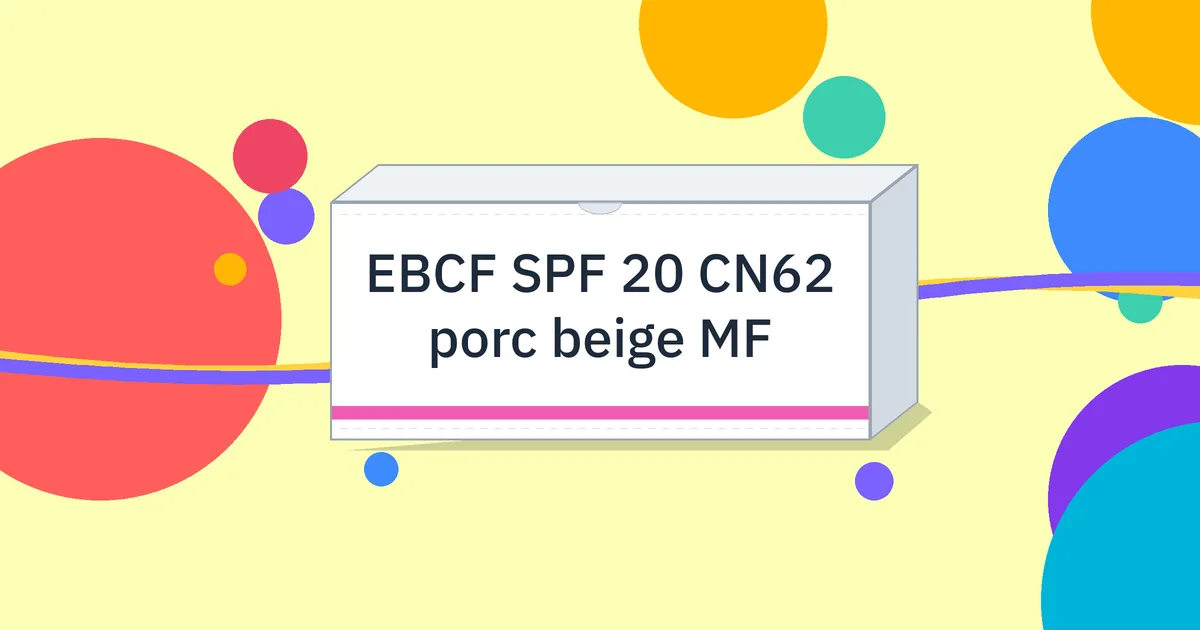 Symbolbild: Packung mit der Aufschrift EBCF SPF 20 CN62 porc beige MF (PZN 18895109) – Verfügbarkeit und Bezug in Apotheken in Frankfurt am Main
