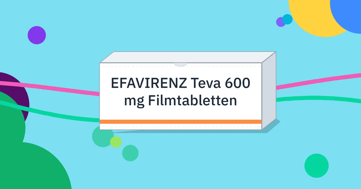 Symbolbild: Packung mit der Aufschrift EFAVIRENZ Teva 600 mg Filmtabletten (PZN 12381349) – Verfügbarkeit und Bezug in Apotheken in Frankfurt am Main