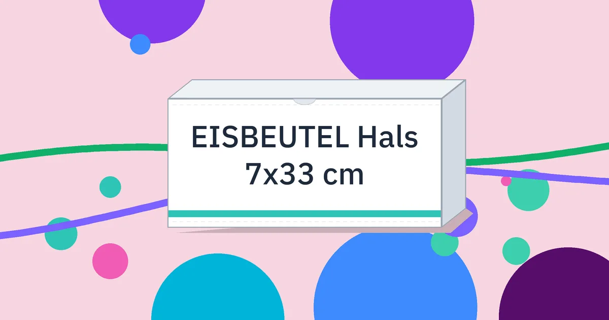 Symbolbild: Packung mit der Aufschrift EISBEUTEL Hals 7x33 cm (PZN 01726472) – Verfügbarkeit und Bezug in Apotheken in Frankfurt am Main