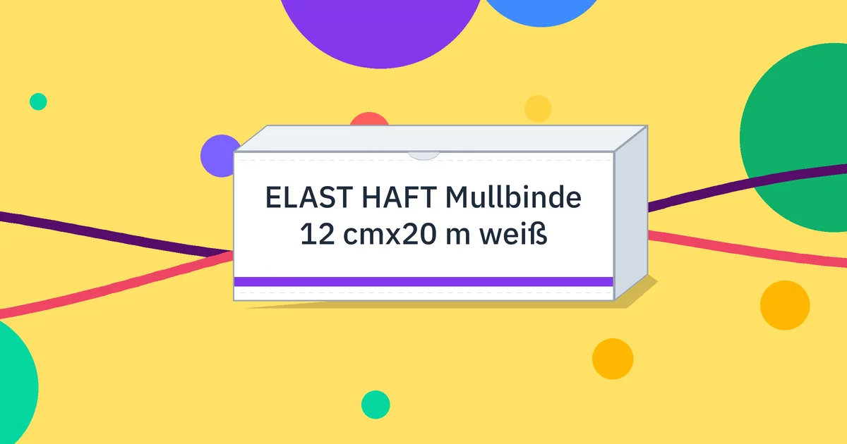 Symbolbild: Packung mit der Aufschrift ELAST HAFT Mullbinde 12 cmx20 m weiß (PZN 10810148) – Verfügbarkeit und Bezug in Apotheken in Frankfurt am Main