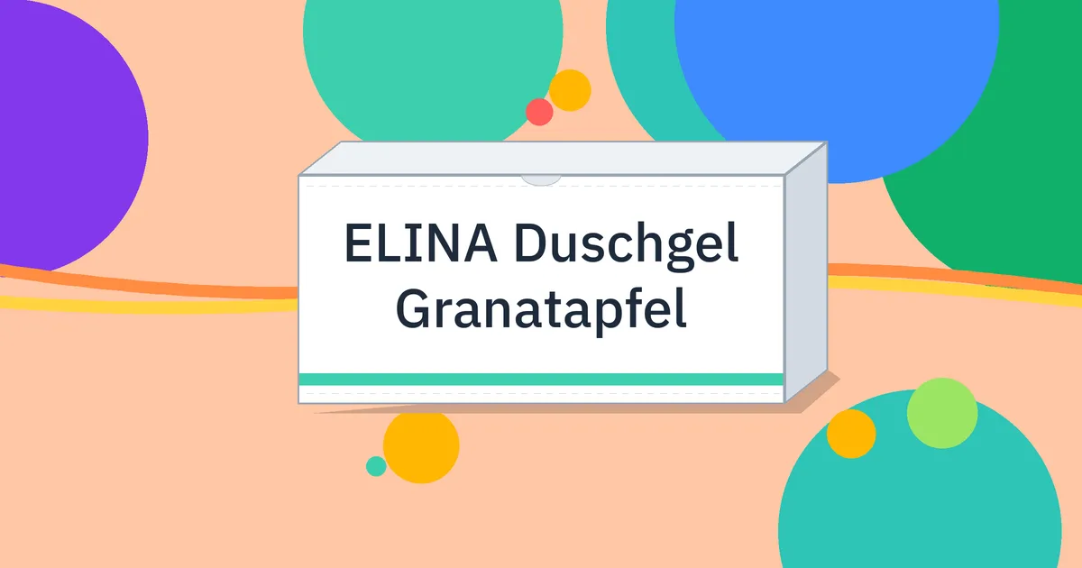 Symbolbild: Packung mit der Aufschrift ELINA Duschgel Granatapfel (PZN 19366666) – Verfügbarkeit und Bezug in Apotheken in Frankfurt am Main