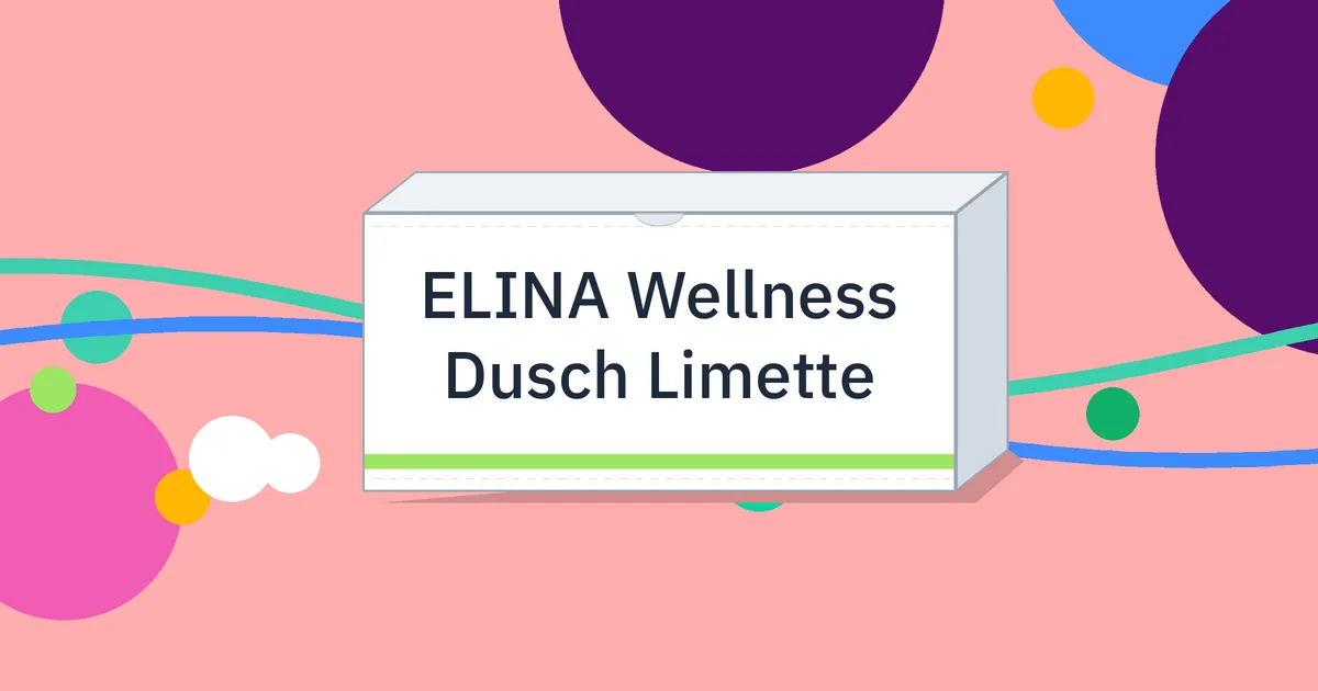 Symbolbild: Packung mit der Aufschrift ELINA Wellness Dusch Limette (PZN 14232820) – Verfügbarkeit und Bezug in Apotheken in Frankfurt am Main