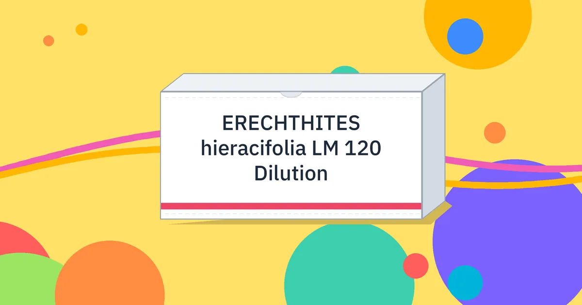 Symbolbild: Packung mit der Aufschrift ERECHTHITES hieracifolia LM 120 Dilution (PZN 13474679) – Verfügbarkeit und Bezug in Apotheken in Frankfurt am Main