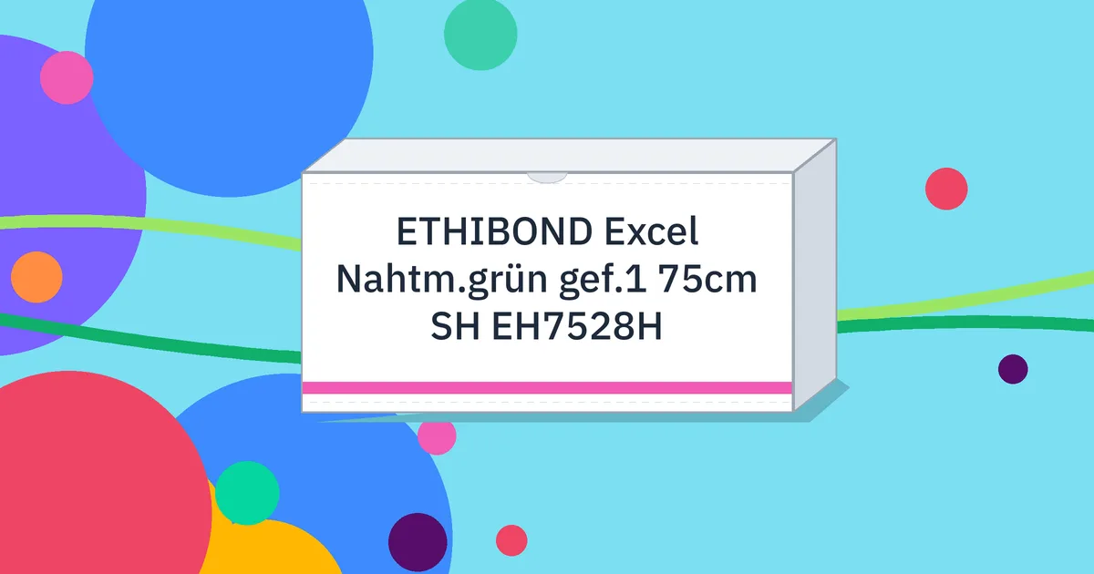 Symbolbild: Packung mit der Aufschrift ETHIBOND Excel Nahtm.grün gef.1 75cm SH EH7528H (PZN 16392798) – Verfügbarkeit und Bezug in Apotheken in Frankfurt am Main