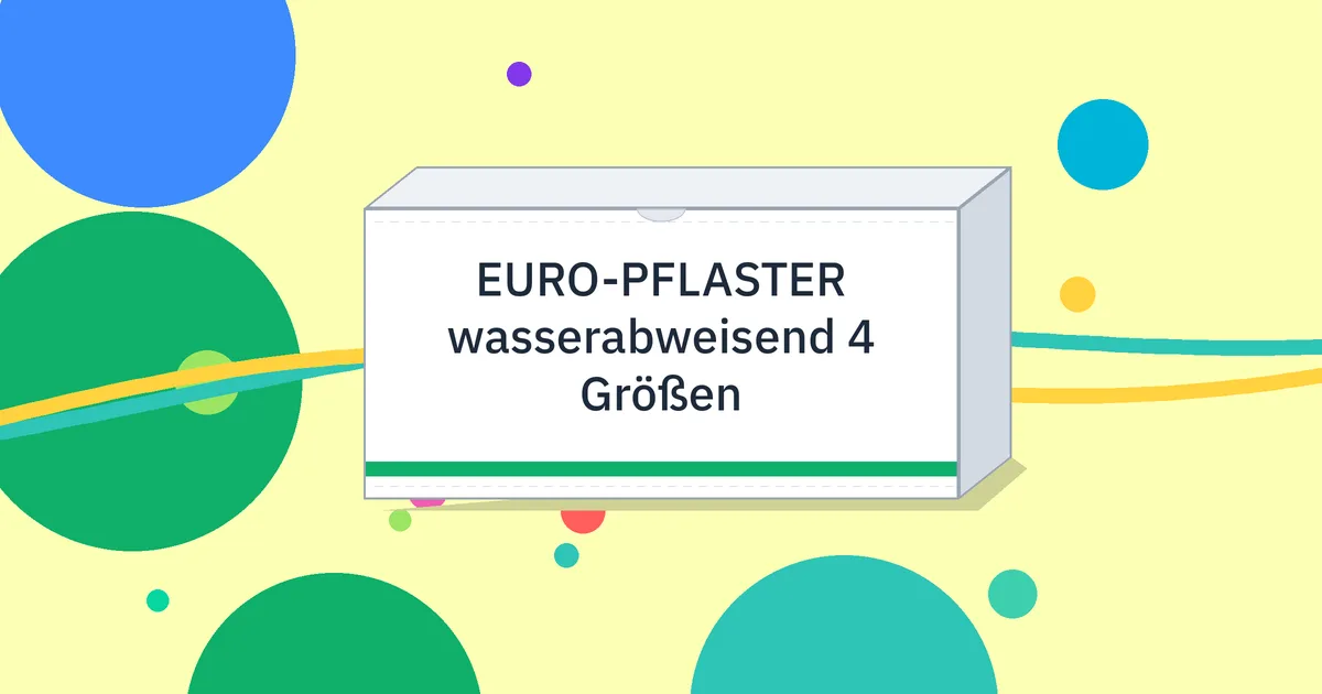 Symbolbild: Packung mit der Aufschrift EURO-PFLASTER wasserabweisend 4 Größen (PZN 16237276) – Verfügbarkeit und Bezug in Apotheken in Frankfurt am Main