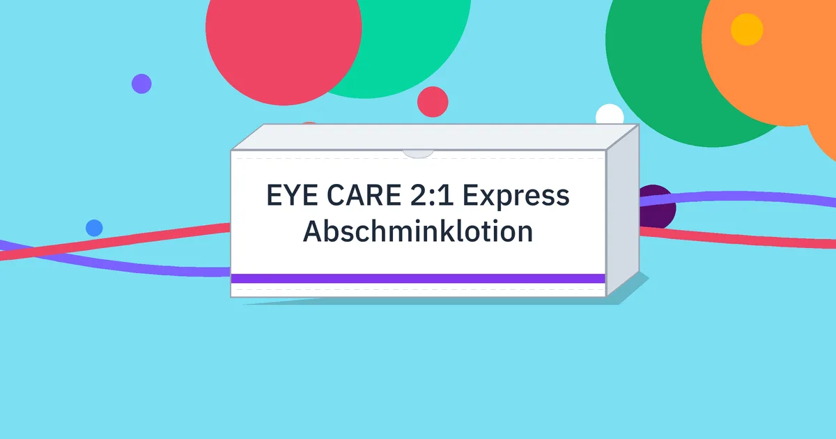 Symbolbild: Packung mit der Aufschrift EYE CARE 2:1 Express Abschminklotion (PZN 12481921) – Verfügbarkeit und Bezug in Apotheken in Frankfurt am Main