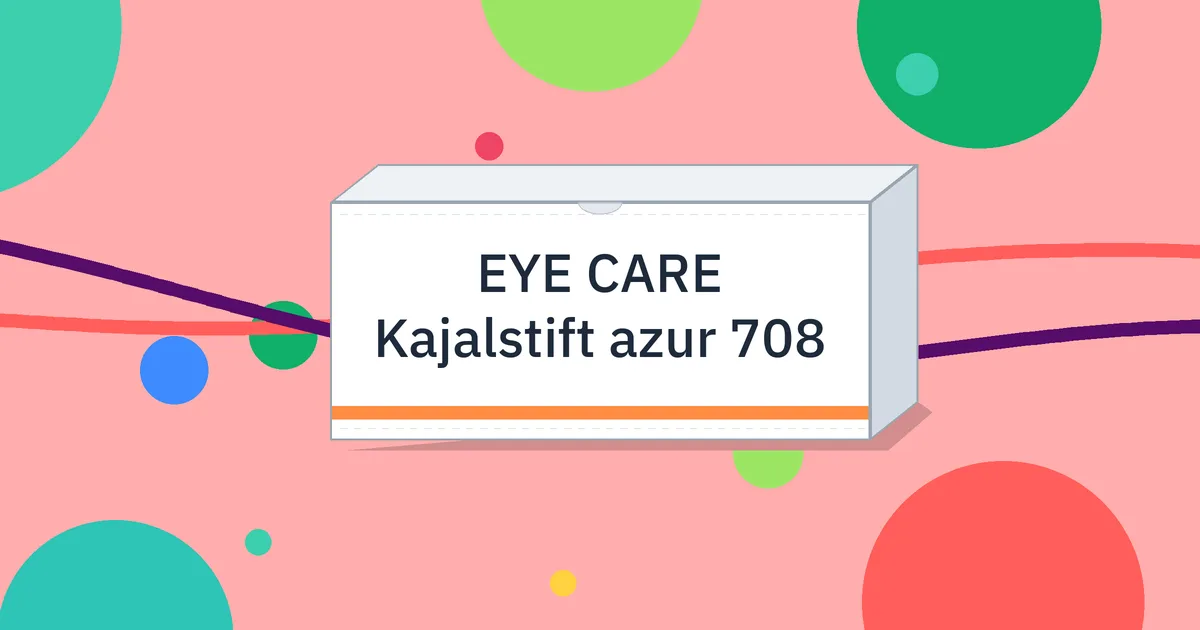 Symbolbild: Packung mit der Aufschrift EYE CARE Kajalstift azur 708 (PZN 07658470) – Verfügbarkeit und Bezug in Apotheken in Frankfurt am Main