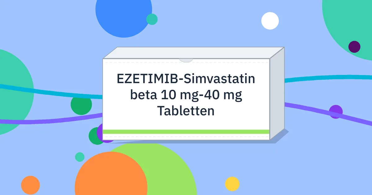 Symbolbild: Packung mit der Aufschrift EZETIMIB-Simvastatin beta 10 mg-40 mg Tabletten (PZN 14253101) – Verfügbarkeit und Bezug in Apotheken in Frankfurt am Main