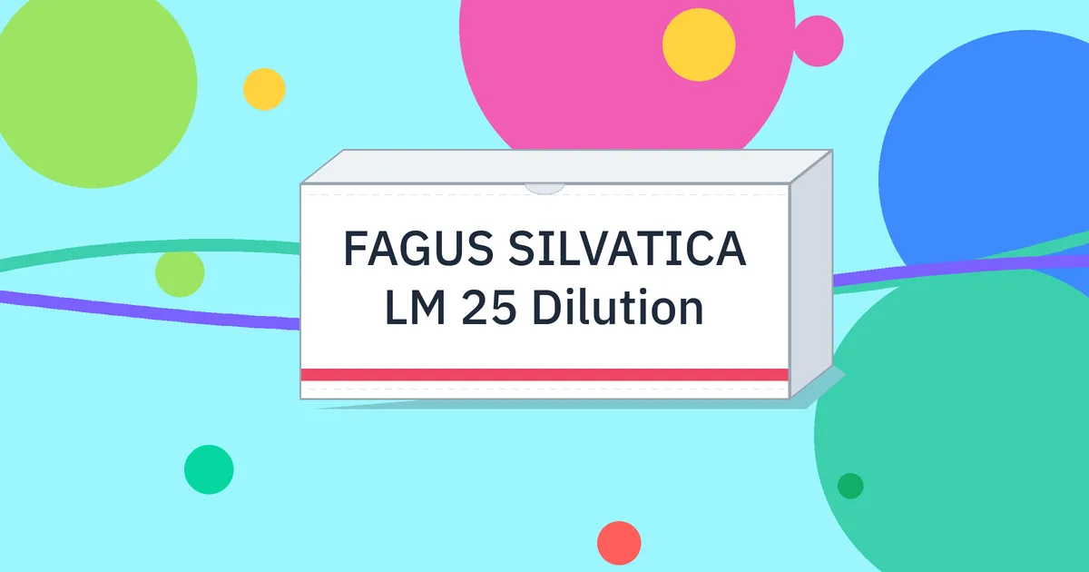 Symbolbild: Packung mit der Aufschrift FAGUS SILVATICA LM 25 Dilution (PZN 13487110) – Verfügbarkeit und Bezug in Apotheken in Frankfurt am Main