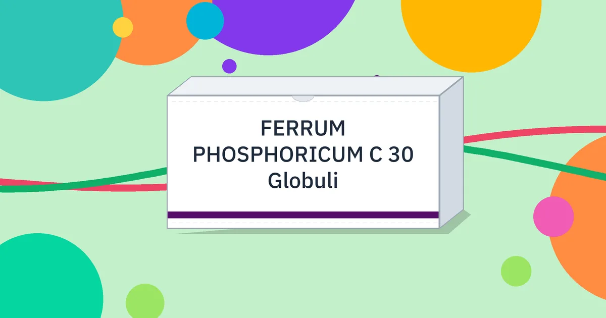 Symbolbild: Packung mit der Aufschrift FERRUM PHOSPHORICUM C 30 Globuli (PZN 02898755) – Verfügbarkeit und Bezug in Apotheken in Frankfurt am Main