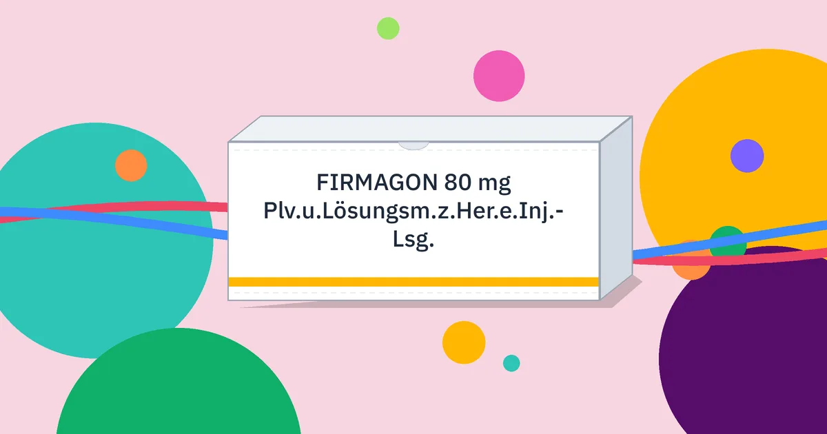 Symbolbild: Packung mit der Aufschrift FIRMAGON 80 mg Plv.u.Lösungsm.z.Her.e.Inj.-Lsg. (PZN 14398549) – Verfügbarkeit und Bezug in Apotheken in Frankfurt am Main