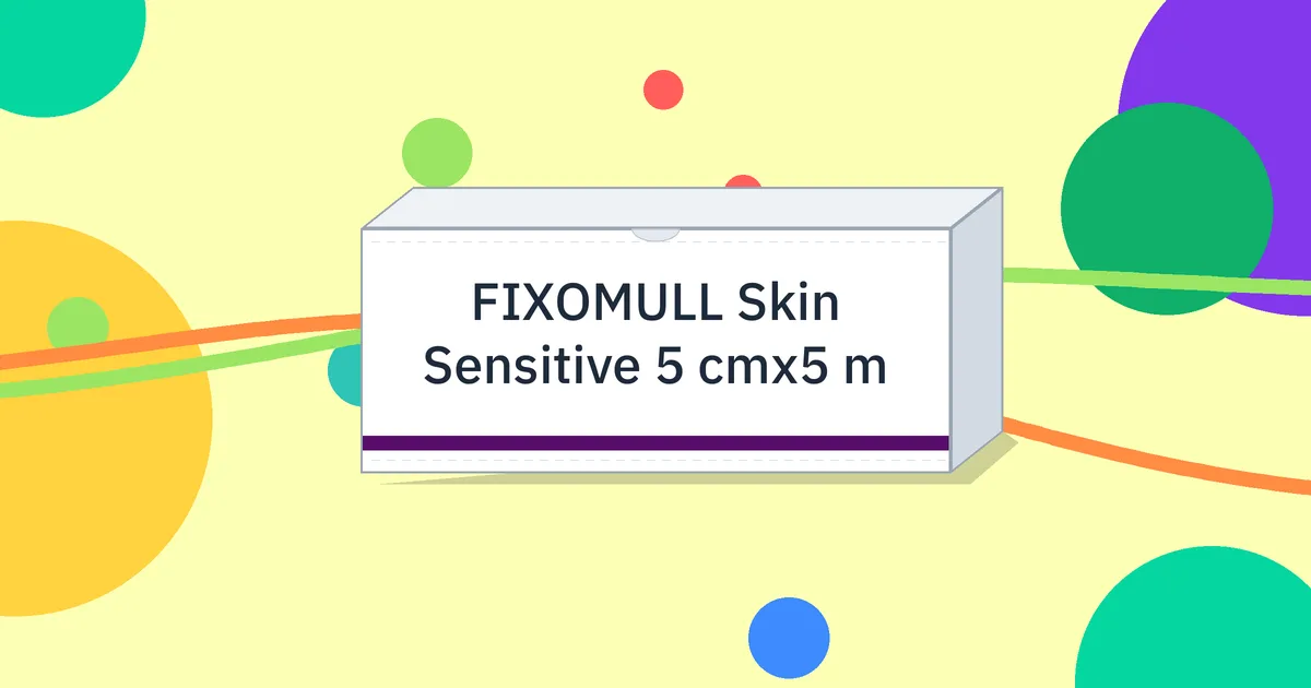 Symbolbild: Packung mit der Aufschrift FIXOMULL Skin Sensitive 5 cmx5 m (PZN 17992968) – Verfügbarkeit und Bezug in Apotheken in Frankfurt am Main