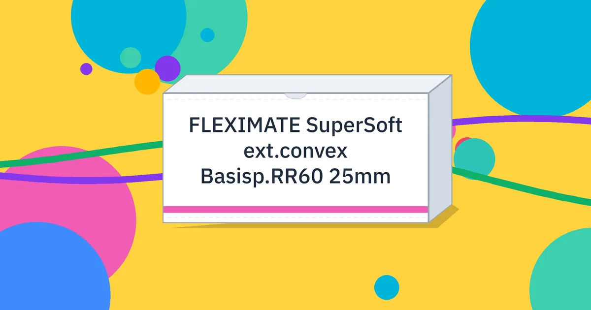 Symbolbild: Packung mit der Aufschrift FLEXIMATE SuperSoft ext.convex Basisp.RR60 25mm (PZN 09070522) – Verfügbarkeit und Bezug in Apotheken in Frankfurt am Main