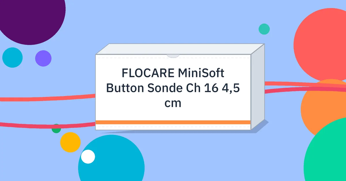 Symbolbild: Packung mit der Aufschrift FLOCARE MiniSoft Button Sonde Ch 16 4,5 cm (PZN 16019160) – Verfügbarkeit und Bezug in Apotheken in Frankfurt am Main