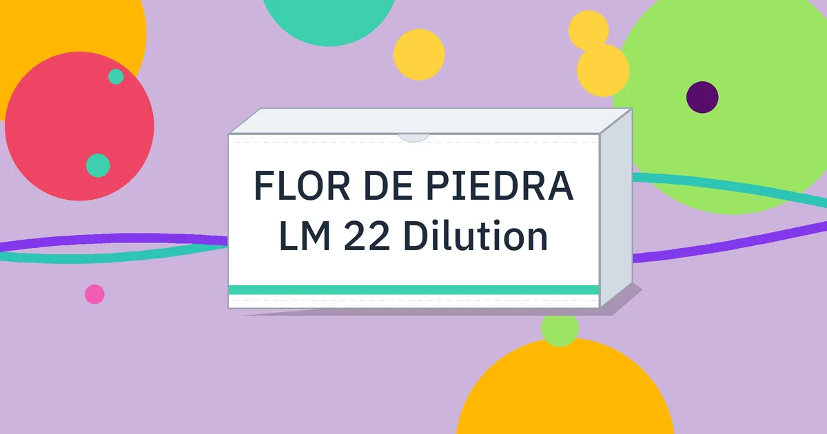 Symbolbild: Packung mit der Aufschrift FLOR DE PIEDRA LM 22 Dilution (PZN 13489391) – Verfügbarkeit und Bezug in Apotheken in Frankfurt am Main