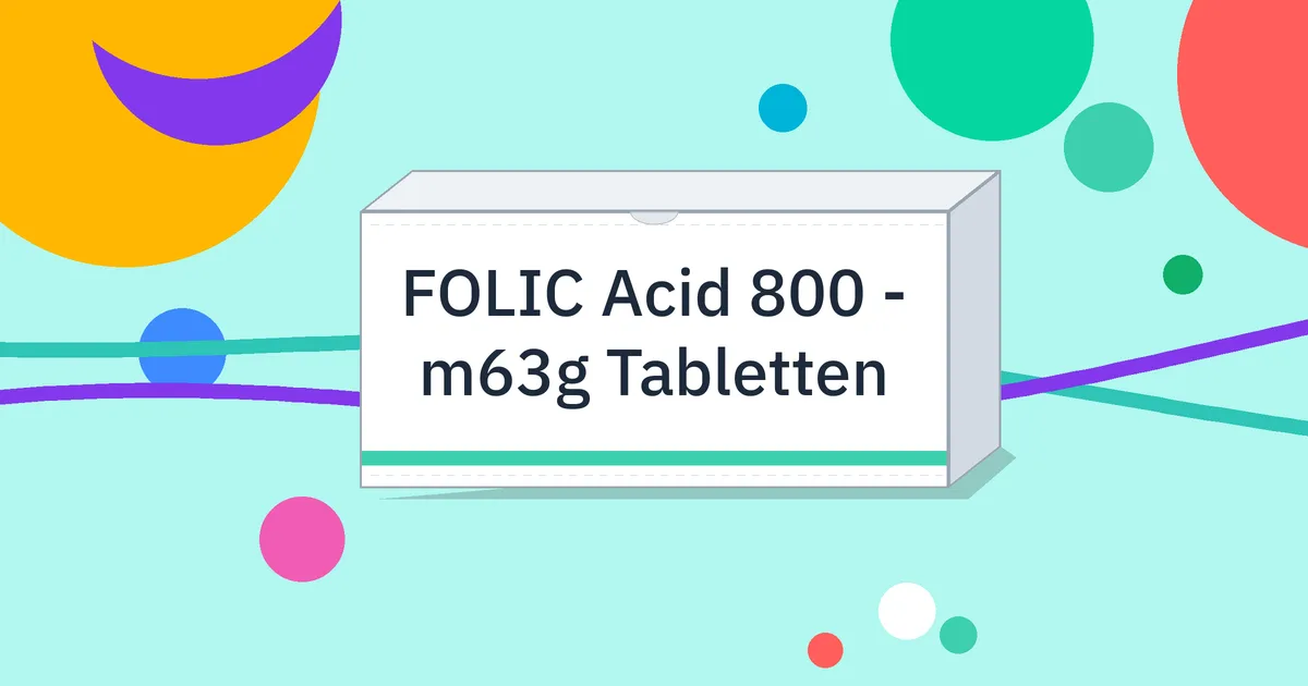 Symbolbild: Packung mit der Aufschrift FOLIC Acid 800 -m63g Tabletten (PZN 16781749) – Verfügbarkeit und Bezug in Apotheken in Frankfurt am Main