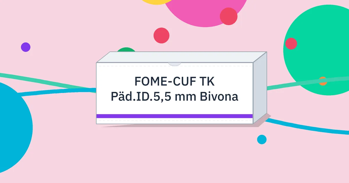 Symbolbild: Packung mit der Aufschrift FOME-CUF TK Päd.ID.5,5 mm Bivona (PZN 02255750) – Verfügbarkeit und Bezug in Apotheken in Frankfurt am Main