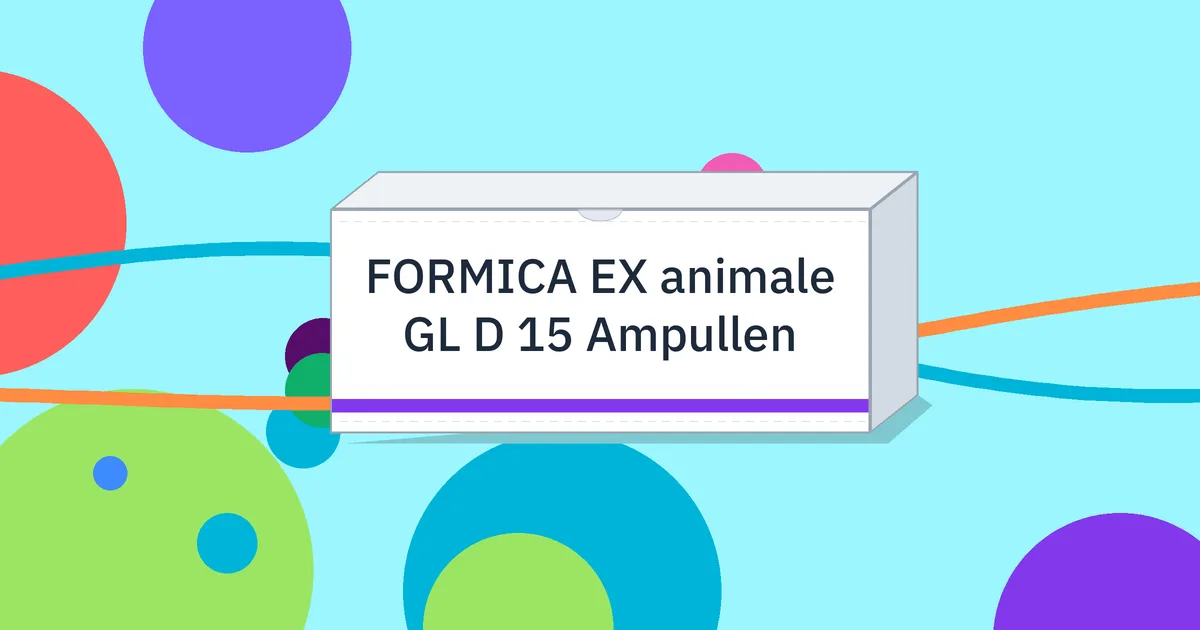 Symbolbild: Packung mit der Aufschrift FORMICA EX animale GL D 15 Ampullen (PZN 03357642) – Verfügbarkeit und Bezug in Apotheken in Frankfurt am Main