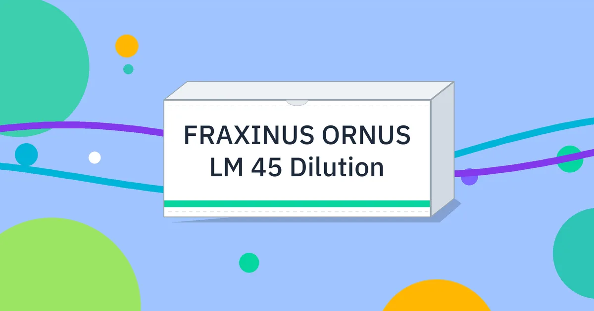 Symbolbild: Packung mit der Aufschrift FRAXINUS ORNUS LM 45 Dilution (PZN 13492720) – Verfügbarkeit und Bezug in Apotheken in Frankfurt am Main