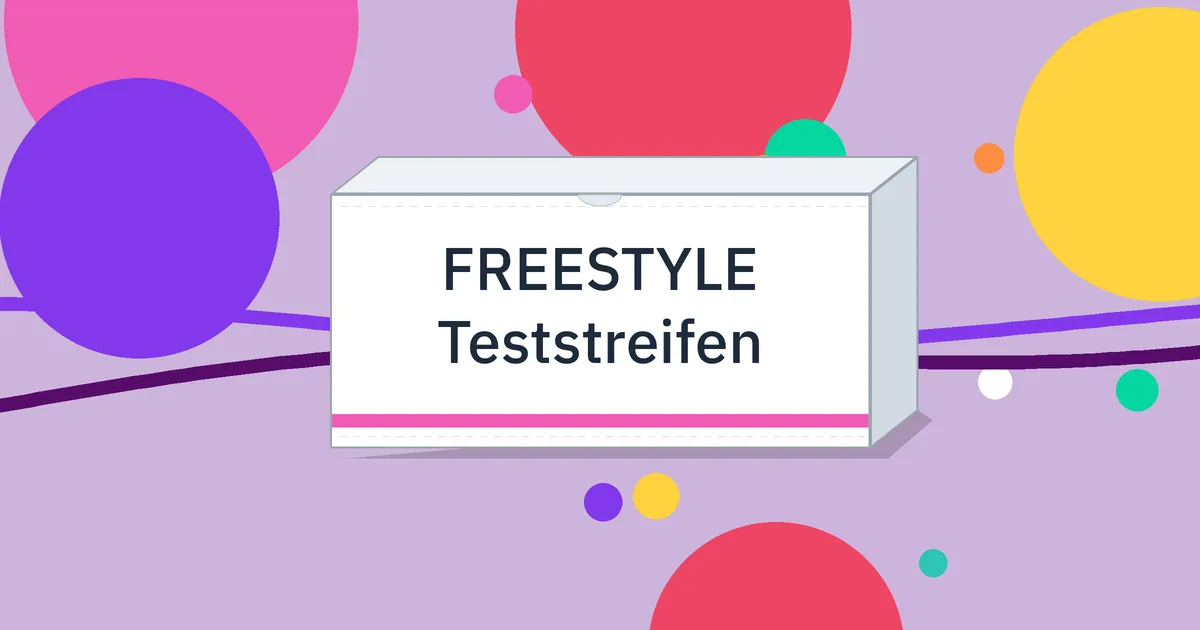 Symbolbild: Packung mit der Aufschrift FREESTYLE Teststreifen (PZN 02885008) – Verfügbarkeit und Bezug in Apotheken in Frankfurt am Main