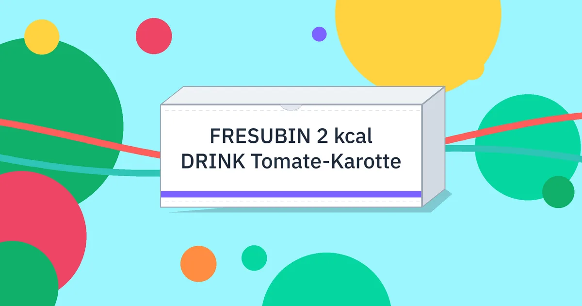 Symbolbild: Packung mit der Aufschrift FRESUBIN 2 kcal DRINK Tomate-Karotte (PZN 13710677) – Verfügbarkeit und Bezug in Apotheken in Frankfurt am Main