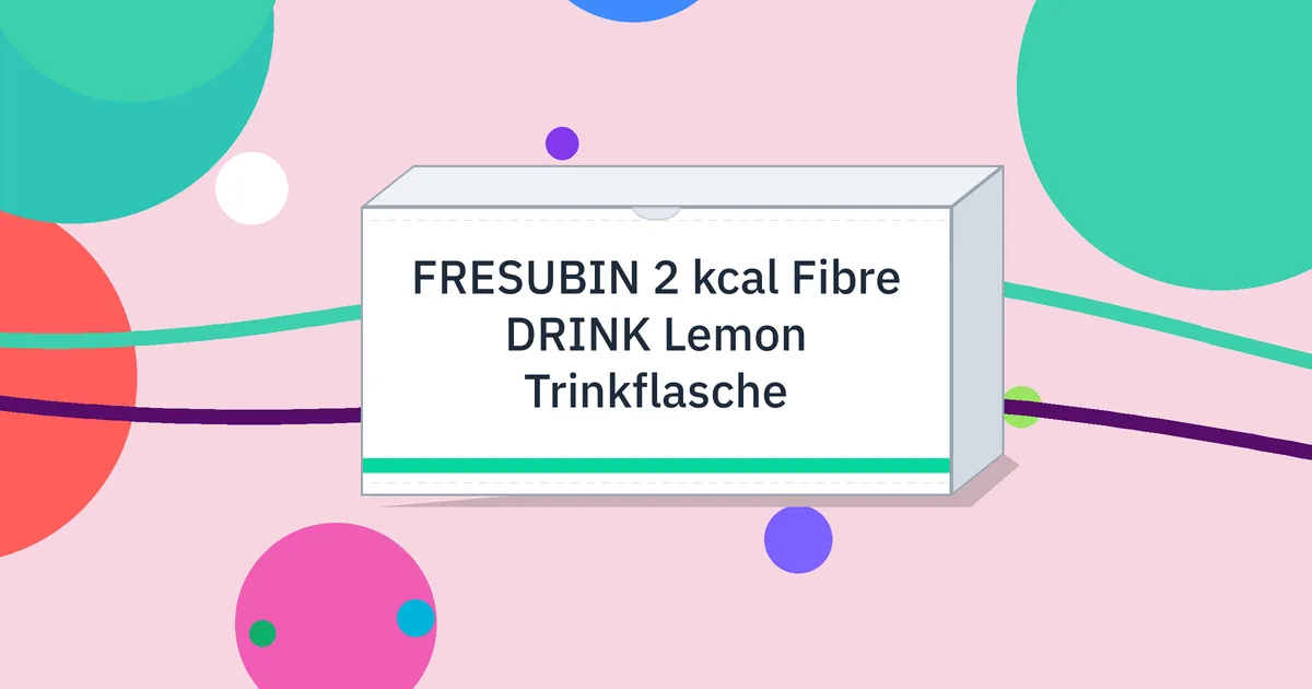 Symbolbild: Packung mit der Aufschrift FRESUBIN 2 kcal Fibre DRINK Lemon Trinkflasche (PZN 06964673) – Verfügbarkeit und Bezug in Apotheken in Frankfurt am Main