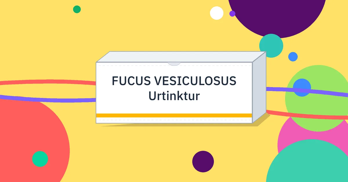 Symbolbild: Packung mit der Aufschrift FUCUS VESICULOSUS Urtinktur (PZN 02116959) – Verfügbarkeit und Bezug in Apotheken in Frankfurt am Main