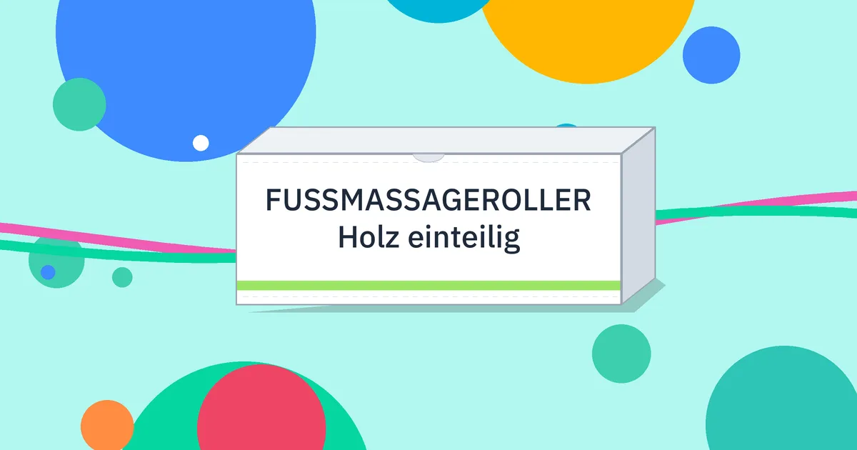 Symbolbild: Packung mit der Aufschrift FUSSMASSAGEROLLER Holz einteilig (PZN 04755600) – Verfügbarkeit und Bezug in Apotheken in Frankfurt am Main
