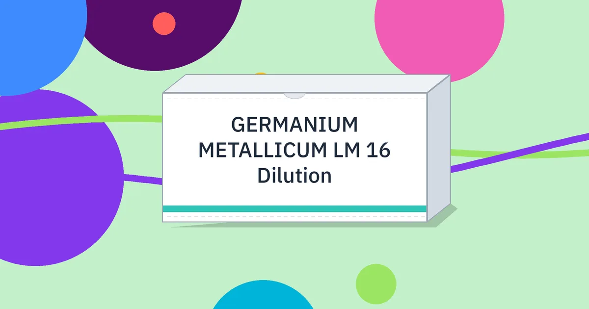 Symbolbild: Packung mit der Aufschrift GERMANIUM METALLICUM LM 16 Dilution (PZN 12877205) – Verfügbarkeit und Bezug in Apotheken in Frankfurt am Main