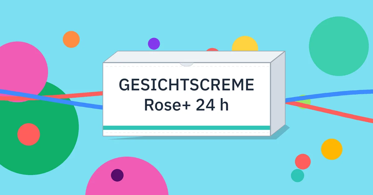 Symbolbild: Packung mit der Aufschrift GESICHTSCREME Rose+ 24 h (PZN 17428937) – Verfügbarkeit und Bezug in Apotheken in Frankfurt am Main