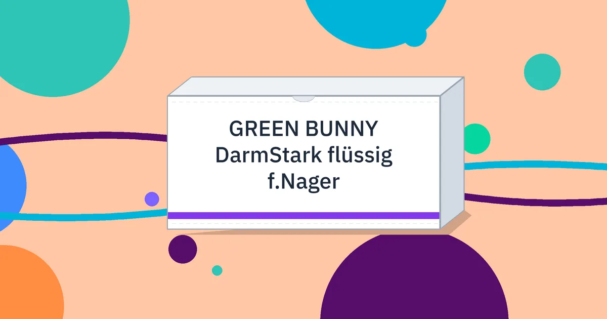 Symbolbild: Packung mit der Aufschrift GREEN BUNNY DarmStark flüssig f.Nager (PZN 19639070) – Verfügbarkeit und Bezug in Apotheken in Frankfurt am Main