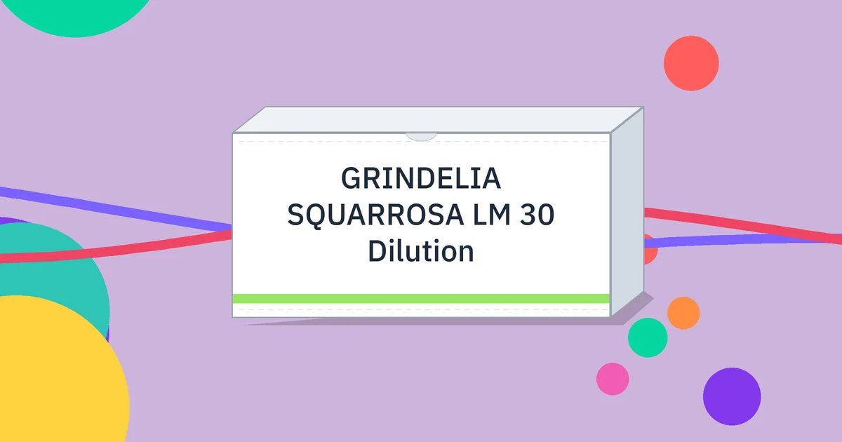 Symbolbild: Packung mit der Aufschrift GRINDELIA SQUARROSA LM 30 Dilution (PZN 13547697) – Verfügbarkeit und Bezug in Apotheken in Frankfurt am Main