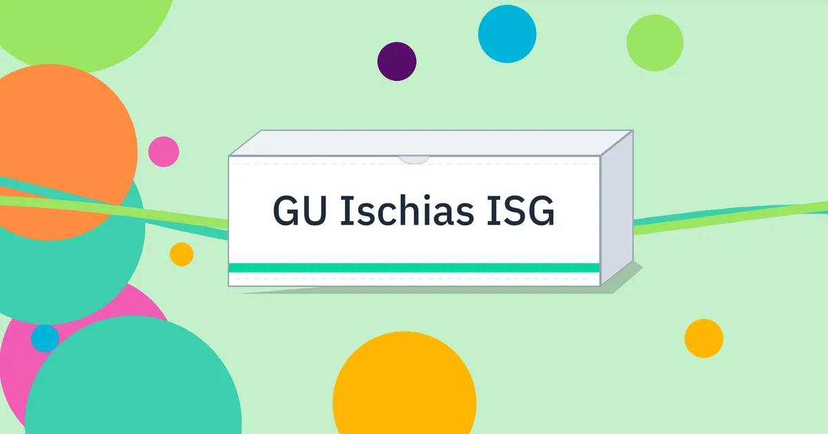 Symbolbild: Packung mit der Aufschrift GU Ischias ISG (PZN 15992007) – Verfügbarkeit und Bezug in Apotheken in Frankfurt am Main