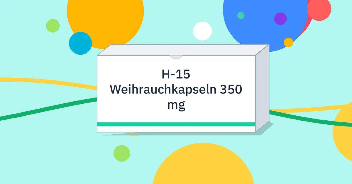 Symbolbild: Packung mit der Aufschrift H-15 Weihrauchkapseln 350 mg (PZN 18248686) – Verfügbarkeit und Bezug in Apotheken in Frankfurt am Main