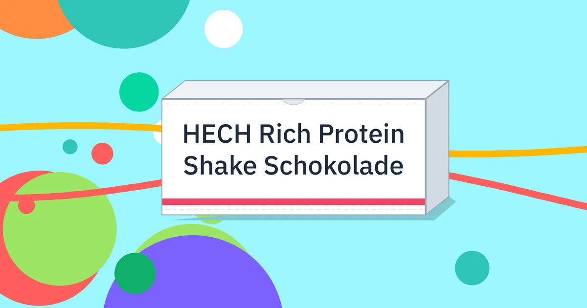Symbolbild: Packung mit der Aufschrift HECH Rich Protein Shake Schokolade (PZN 09487558) – Verfügbarkeit und Bezug in Apotheken in Frankfurt am Main