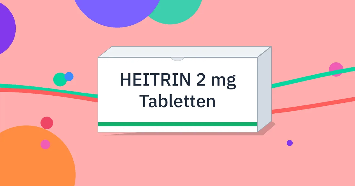 Symbolbild: Packung mit der Aufschrift HEITRIN 2 mg Tabletten (PZN 03000762) – Verfügbarkeit und Bezug in Apotheken in Frankfurt am Main