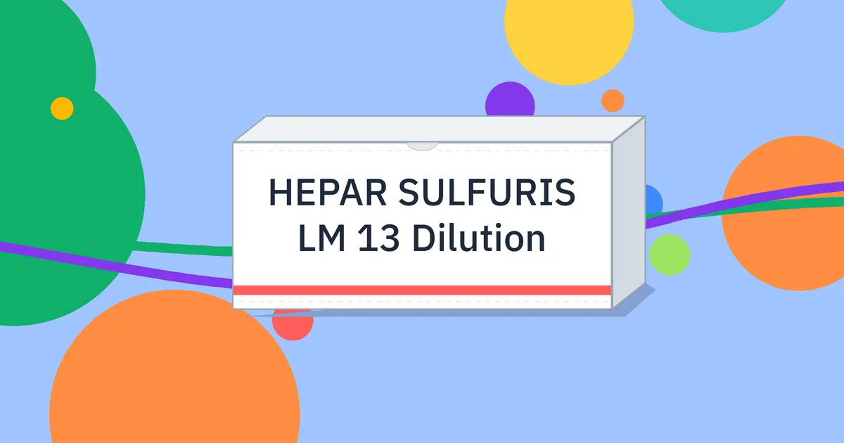 Symbolbild: Packung mit der Aufschrift HEPAR SULFURIS LM 13 Dilution (PZN 12887468) – Verfügbarkeit und Bezug in Apotheken in Frankfurt am Main