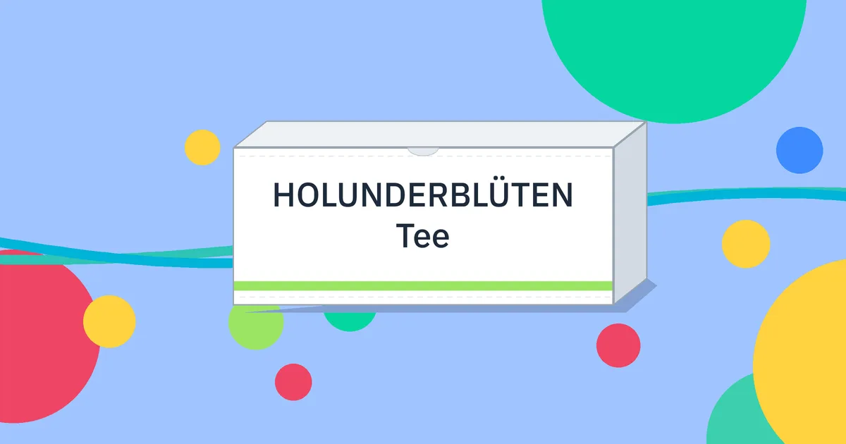 Symbolbild: Packung mit der Aufschrift HOLUNDERBLÜTEN Tee (PZN 10629472) – Verfügbarkeit und Bezug in Apotheken in Frankfurt am Main