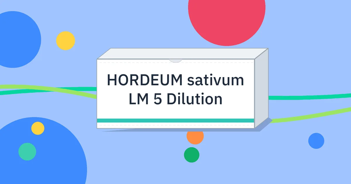 Symbolbild: Packung mit der Aufschrift HORDEUM sativum LM 5 Dilution (PZN 13555751) – Verfügbarkeit und Bezug in Apotheken in Frankfurt am Main