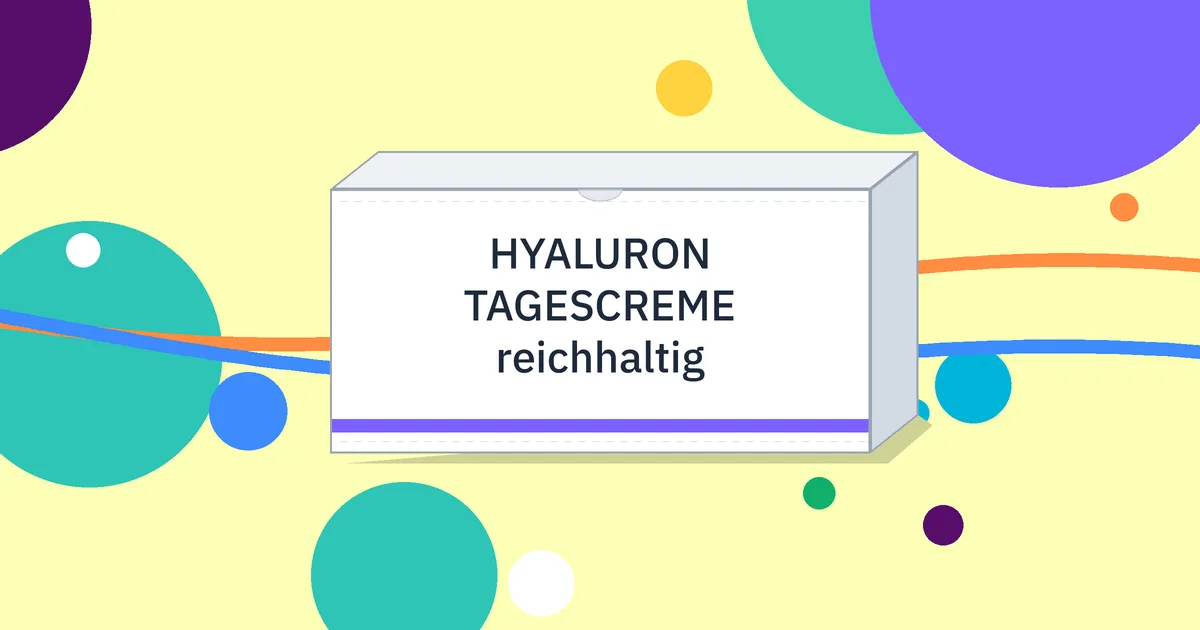 Symbolbild: Packung mit der Aufschrift HYALURON TAGESCREME reichhaltig (PZN 19669450) – Verfügbarkeit und Bezug in Apotheken in Frankfurt am Main