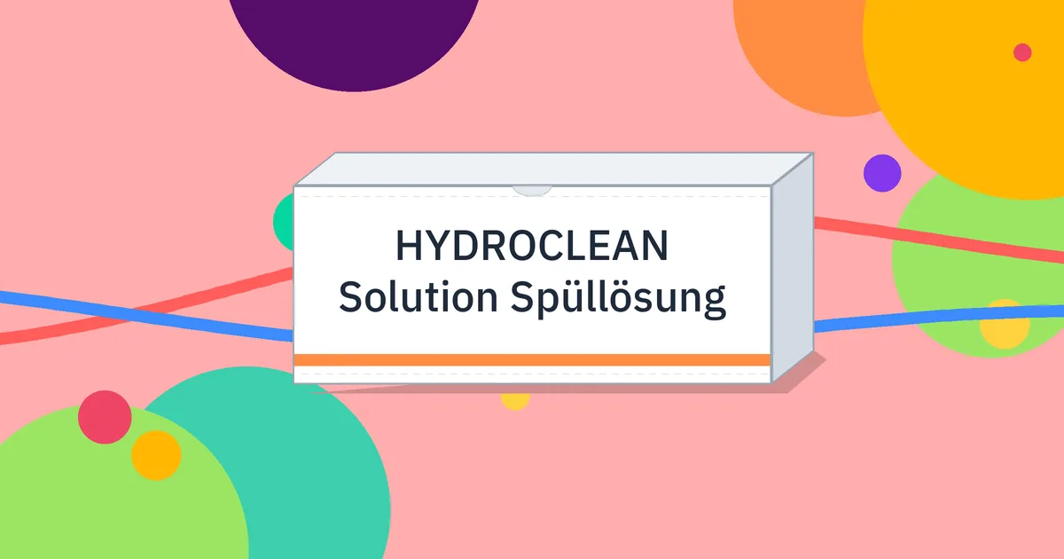 Symbolbild: Packung mit der Aufschrift HYDROCLEAN Solution Spüllösung (PZN 16790091) – Verfügbarkeit und Bezug in Apotheken in Frankfurt am Main