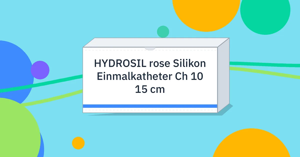 Symbolbild: Packung mit der Aufschrift HYDROSIL rose Silikon Einmalkatheter Ch 10 15 cm (PZN 11124113) – Verfügbarkeit und Bezug in Apotheken in Frankfurt am Main