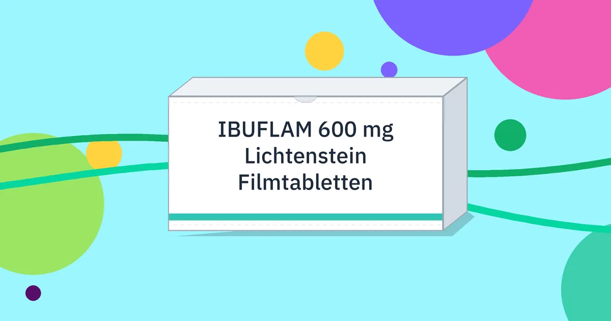 Symbolbild: Packung mit der Aufschrift IBUFLAM 600 mg Lichtenstein Filmtabletten (PZN 06313390) – Verfügbarkeit und Bezug in Apotheken in Frankfurt am Main
