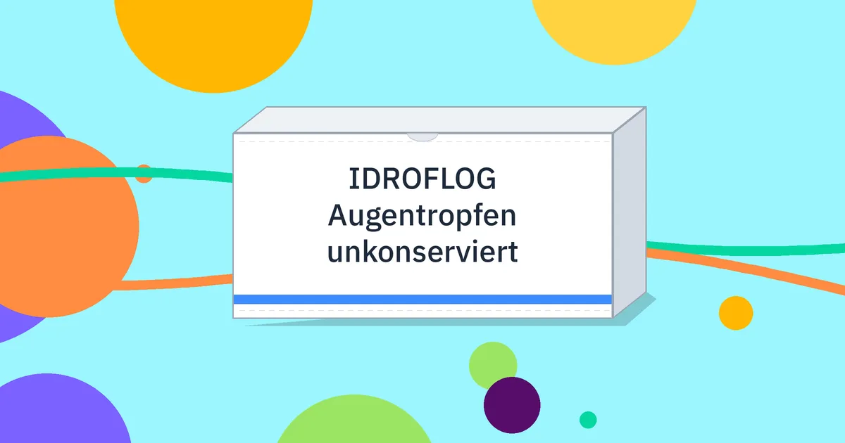 Symbolbild: Packung mit der Aufschrift IDROFLOG Augentropfen unkonserviert (PZN 20174469) – Verfügbarkeit und Bezug in Apotheken in Frankfurt am Main
