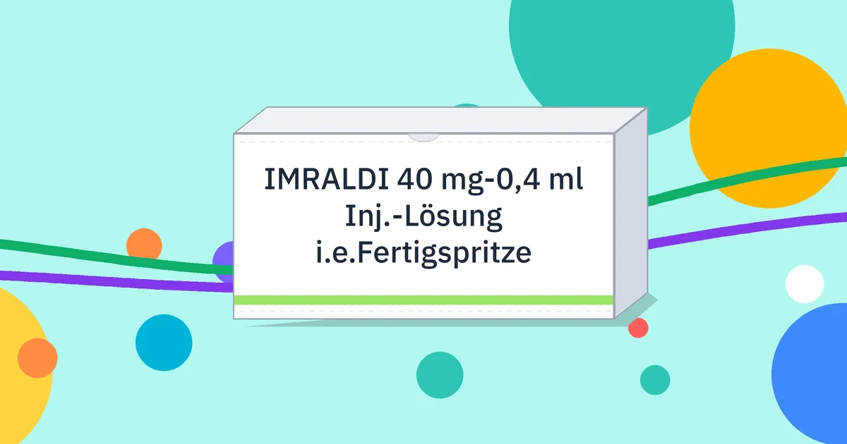 Symbolbild: Packung mit der Aufschrift IMRALDI 40 mg-0,4 ml Inj.-Lösung i.e.Fertigspritze (PZN 18084144) – Verfügbarkeit und Bezug in Apotheken in Frankfurt am Main
