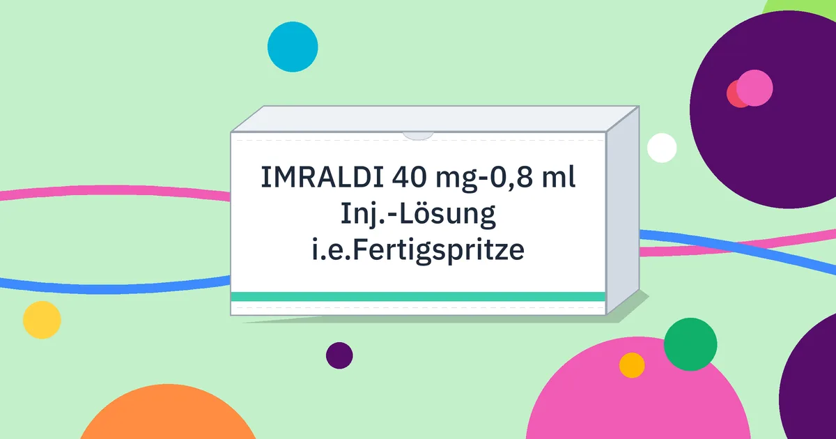 Symbolbild: Packung mit der Aufschrift IMRALDI 40 mg-0,8 ml Inj.-Lösung i.e.Fertigspritze (PZN 15317197) – Verfügbarkeit und Bezug in Apotheken in Frankfurt am Main