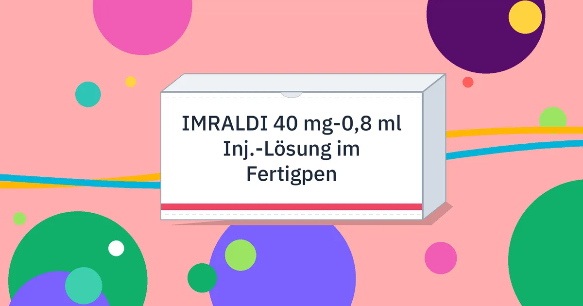 Symbolbild: Packung mit der Aufschrift IMRALDI 40 mg-0,8 ml Inj.-Lösung im Fertigpen (PZN 16010242) – Verfügbarkeit und Bezug in Apotheken in Frankfurt am Main