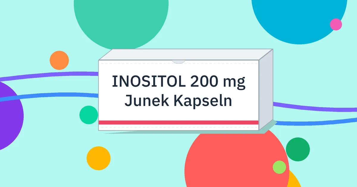 Symbolbild: Packung mit der Aufschrift INOSITOL 200 mg Junek Kapseln (PZN 10336161) – Verfügbarkeit und Bezug in Apotheken in Frankfurt am Main