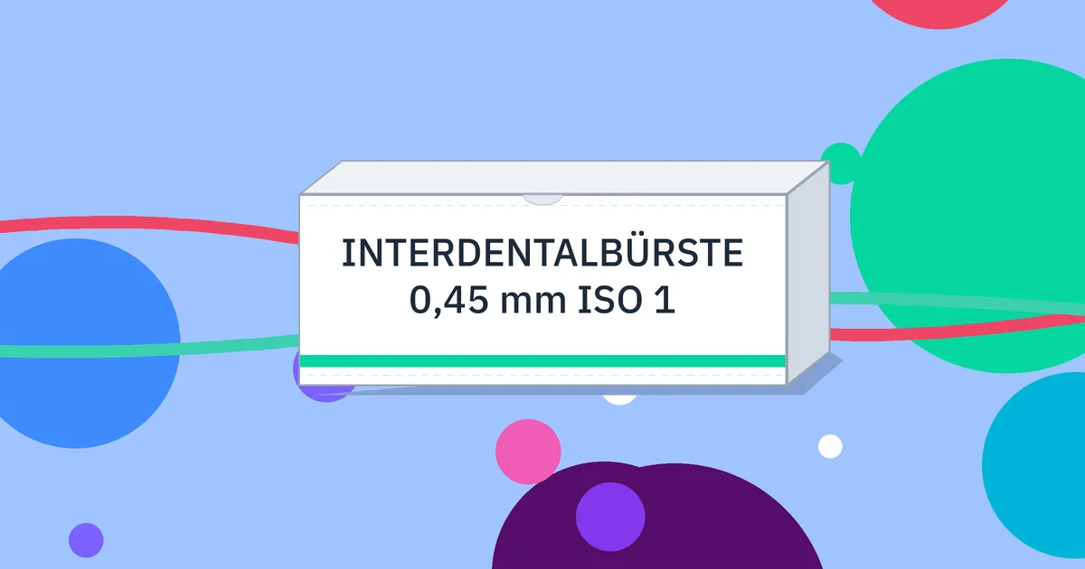Symbolbild: Packung mit der Aufschrift INTERDENTALBÜRSTE 0,45 mm ISO 1 (PZN 16794025) – Verfügbarkeit und Bezug in Apotheken in Frankfurt am Main