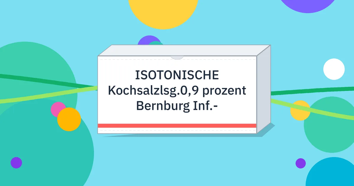 Symbolbild: Packung mit der Aufschrift ISOTONISCHE Kochsalzlsg.0,9 prozent Bernburg Inf.- (PZN 04667511) – Verfügbarkeit und Bezug in Apotheken in Frankfurt am Main